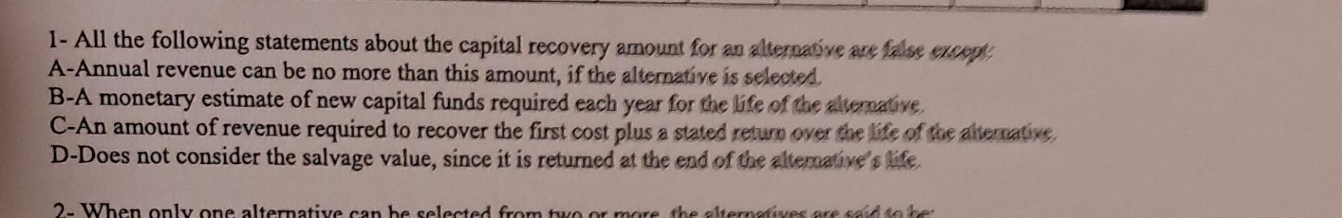 Solved 1- ﻿All the following statements about the capital | Chegg.com
