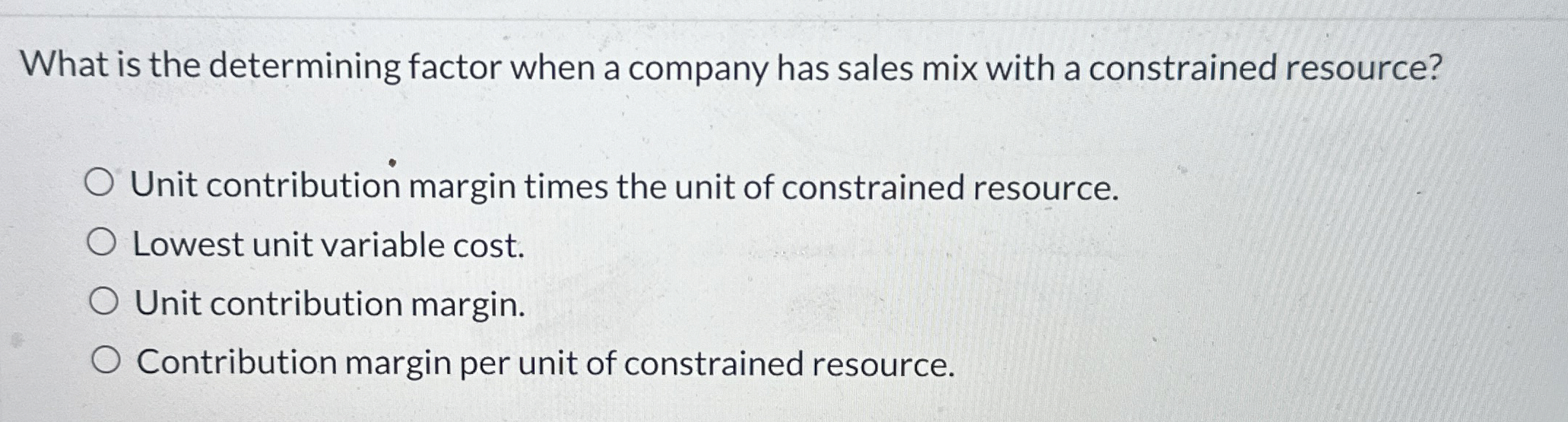 Solved What is the determining factor when a company has | Chegg.com
