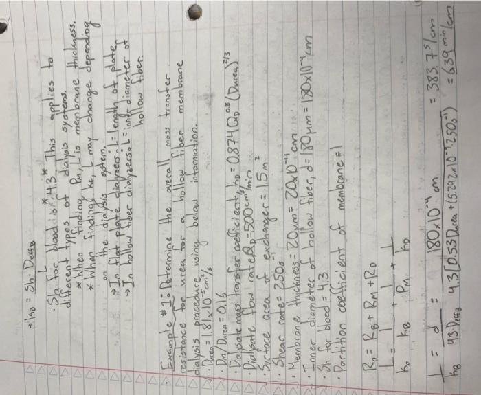 Solved Please help with this Biotransport homework question. | Chegg.com