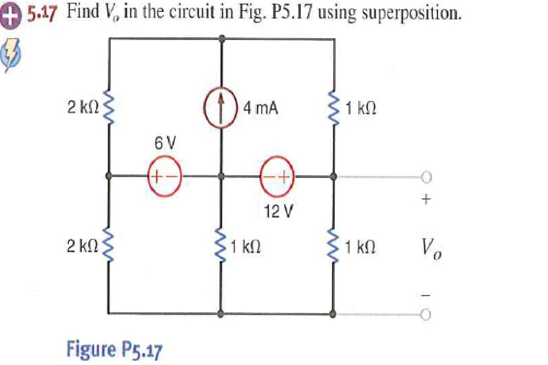 Solved Find V0 in the circuit in Fig. P5.17 using | Chegg.com
