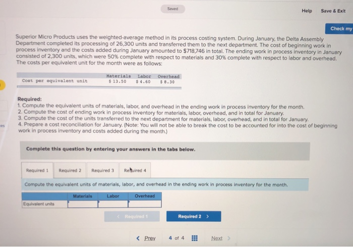 Solved Saved Help Save & Exit Check my Superior Micro | Chegg.com