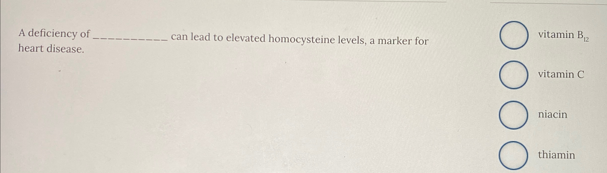 Solved A deficiency of heart disease. can lead to elevated | Chegg.com