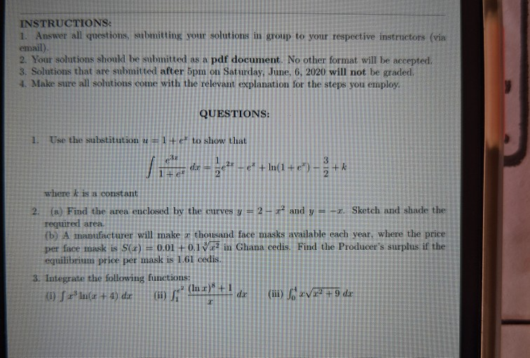 Solved INSTRUCTIONS. 1. Answer all questions, submitting | Chegg.com