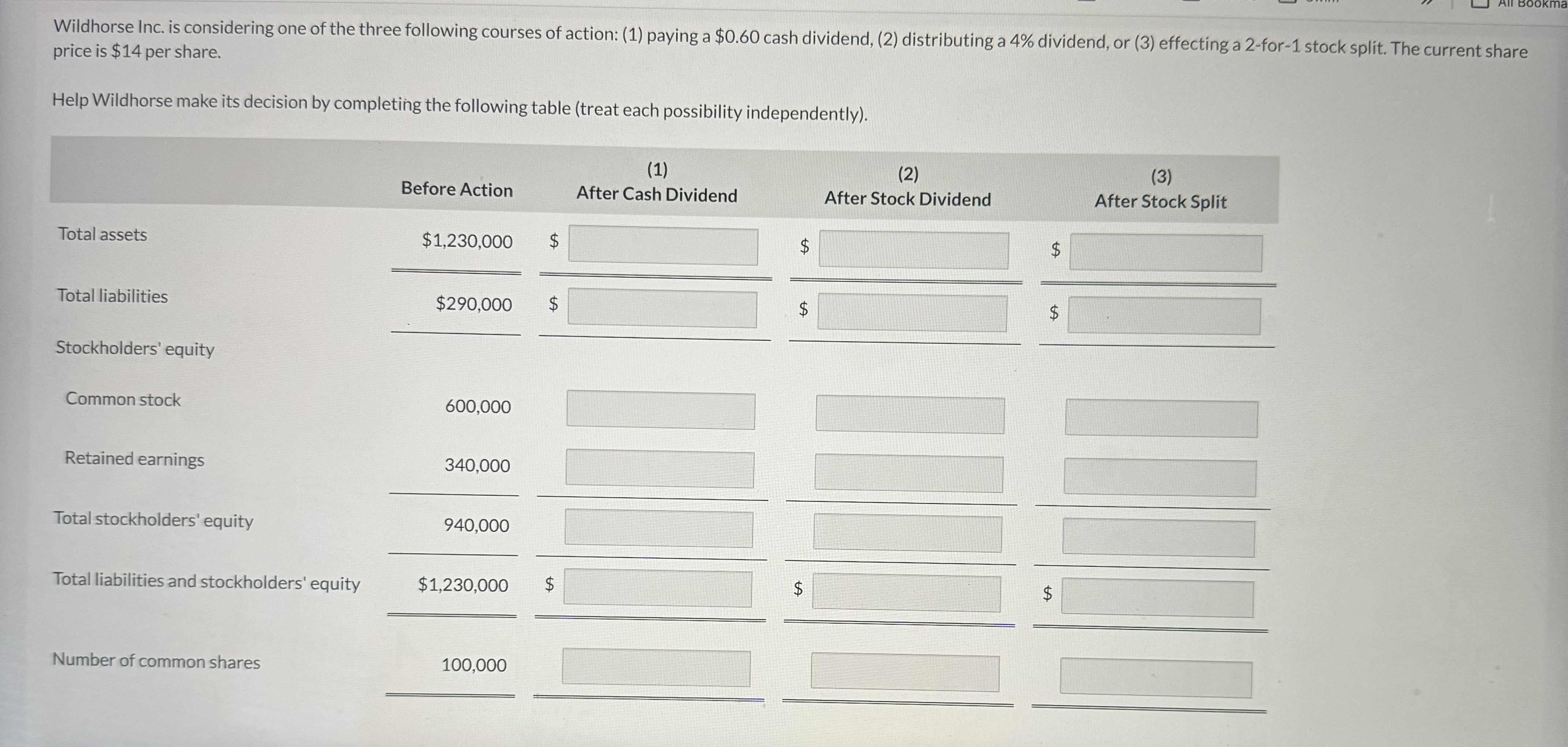 Solved Wildhorse Inc. is considering one of the three | Chegg.com
