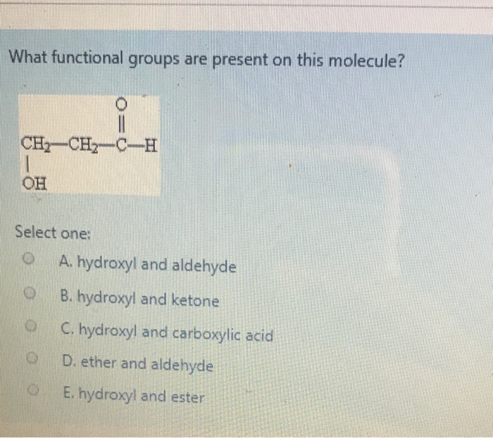 Solved What functional groups are present on this molecule? | Chegg.com