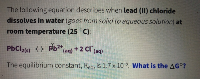 Solved The following equation describes when lead (11) | Chegg.com