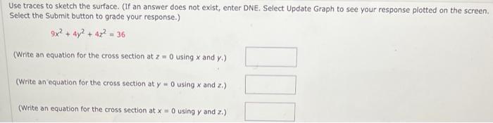 Solved Use traces to sketch the surface. (If an answer does | Chegg.com