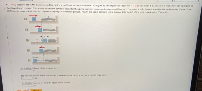 Solved A 1.10 kg Object slides to the right on a surface | Chegg.com