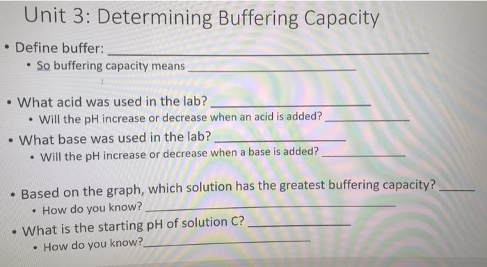 Solved Unit 3: Determining Buffering Capacity Define buffer: | Chegg.com
