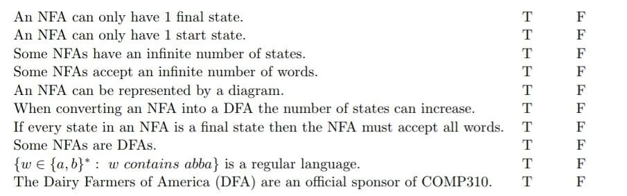 Solved An NFA can only have 1 final state. An NFA can only | Chegg.com