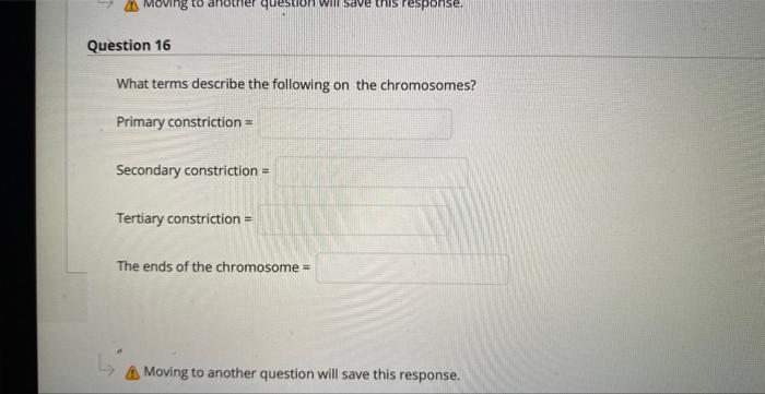 Solved What terms describe the following on the chromosomes? | Chegg.com