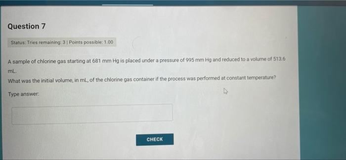 Solved Question 7 Status: Tries remaining: 31 Points | Chegg.com