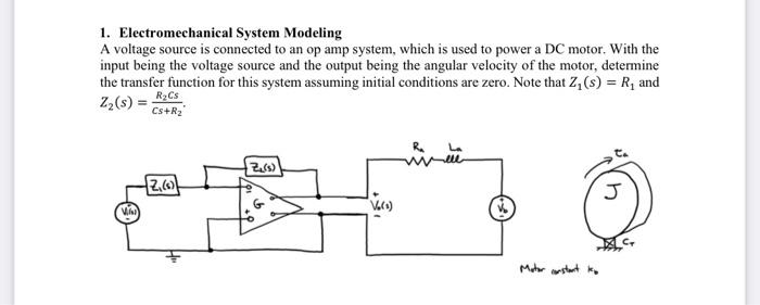 Solved 1. Electromechanical System Modeling A voltage source | Chegg.com
