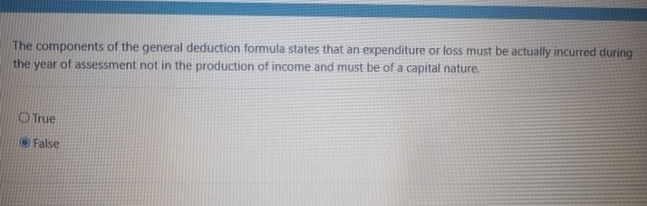 Solved The components of the general deduction formula | Chegg.com