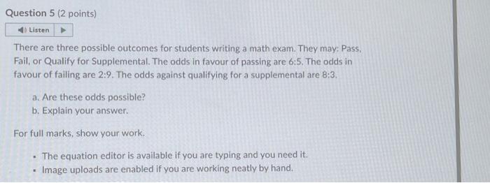 Solved There are three possible outcomes for students | Chegg.com