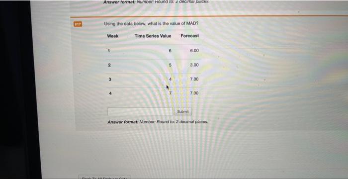 Solved Using the data below, what is the value of MSE? | Chegg.com