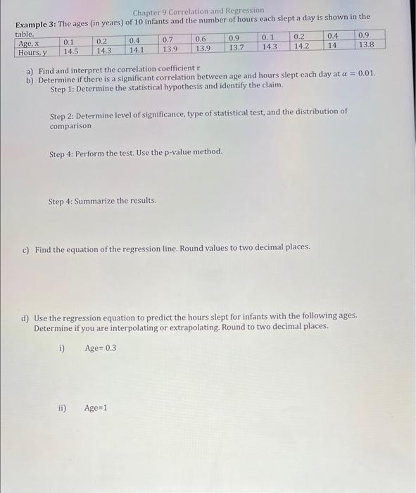 Solved Chapter 9 Correlationand Regression Example 3: The | Chegg.com