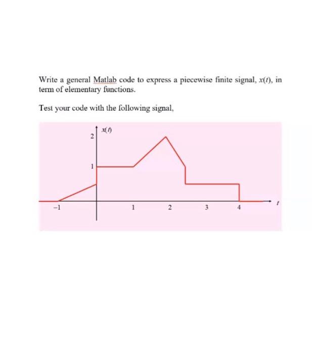 Solved Write a general Matlab code to express a piecewise | Chegg.com