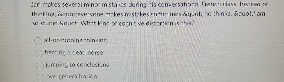 Solved Jarl makes several minor mistakes during his | Chegg.com
