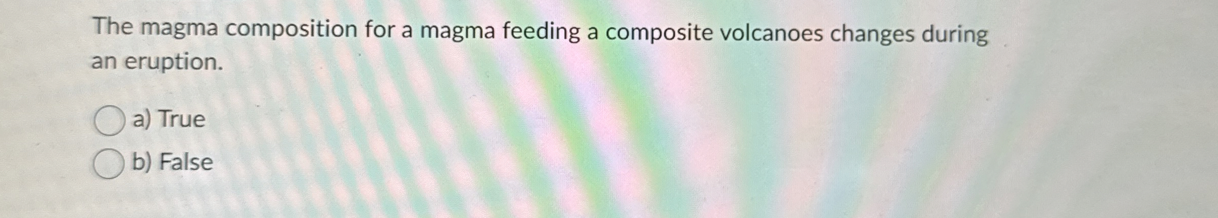 Solved The magma composition for a magma feeding a composite | Chegg.com