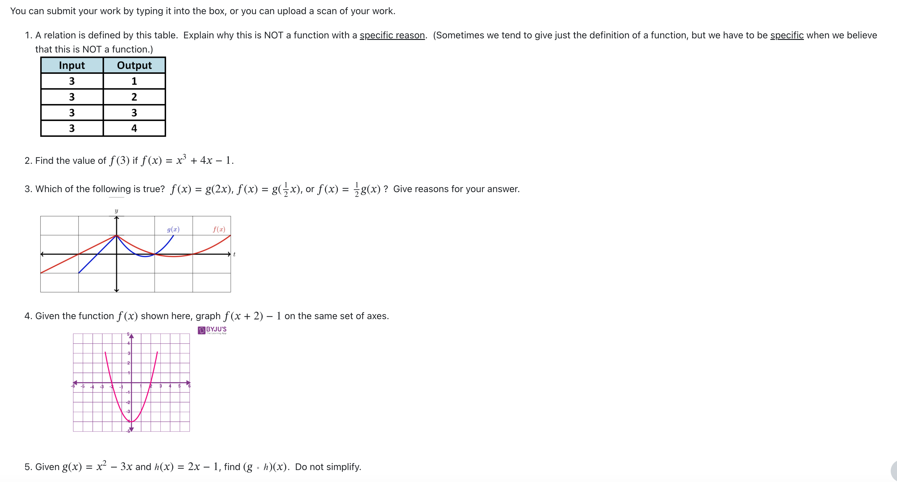 You can submit your work by typing it into the box, | Chegg.com