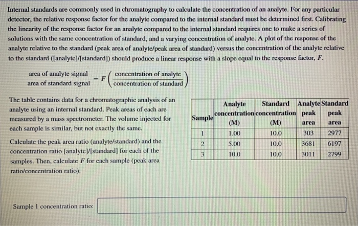 Solved Internal standards are commonly used in | Chegg.com