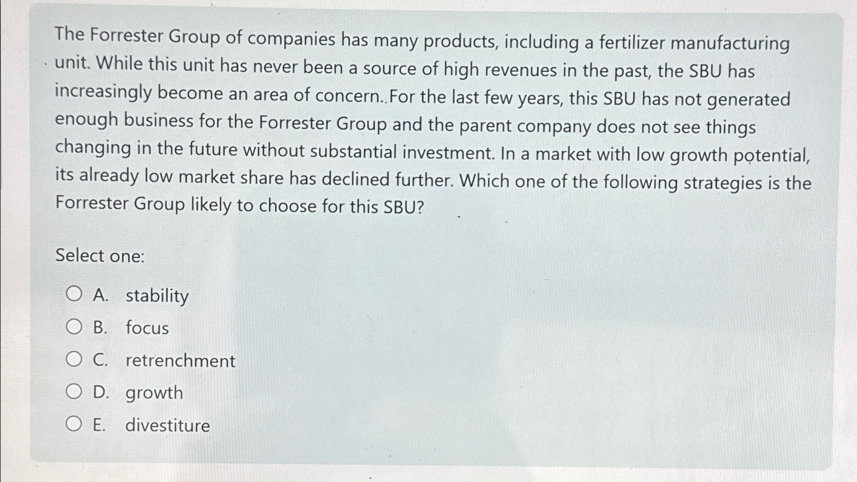 Solved The Forrester Group of companies has many products, | Chegg.com