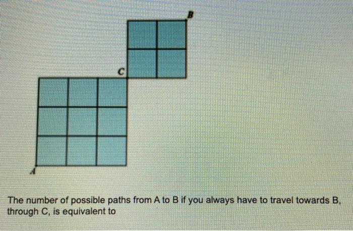 Solved C The number of possible paths from A to B if you | Chegg.com