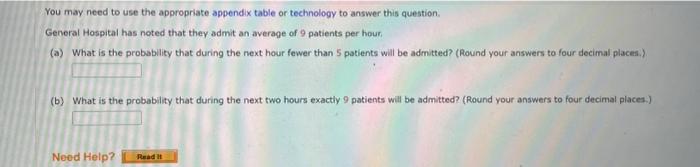 [Solved]: You may need to use the appropriate appendix tabl