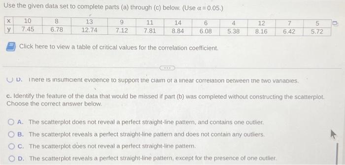 Solved Use the given data set to complete parts (a) through | Chegg.com