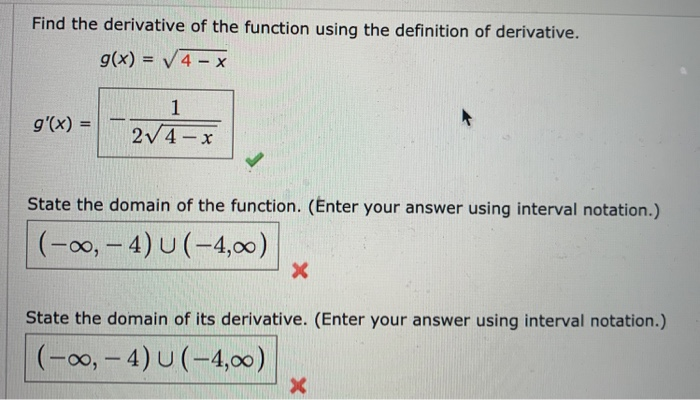 Solved Find the derivative of the function using the | Chegg.com