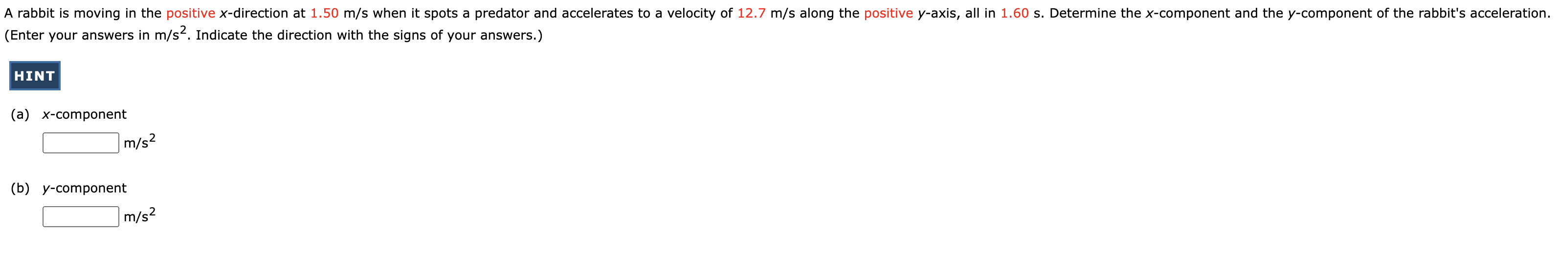 Solved (Enter your answers in ms2. ﻿Indicate the direction | Chegg.com