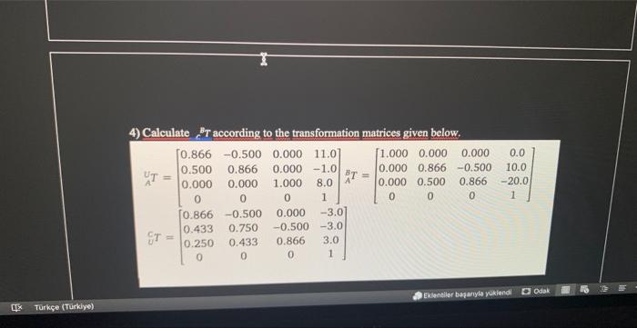 Solved 4) Calculate BT according to the transformation | Chegg.com
