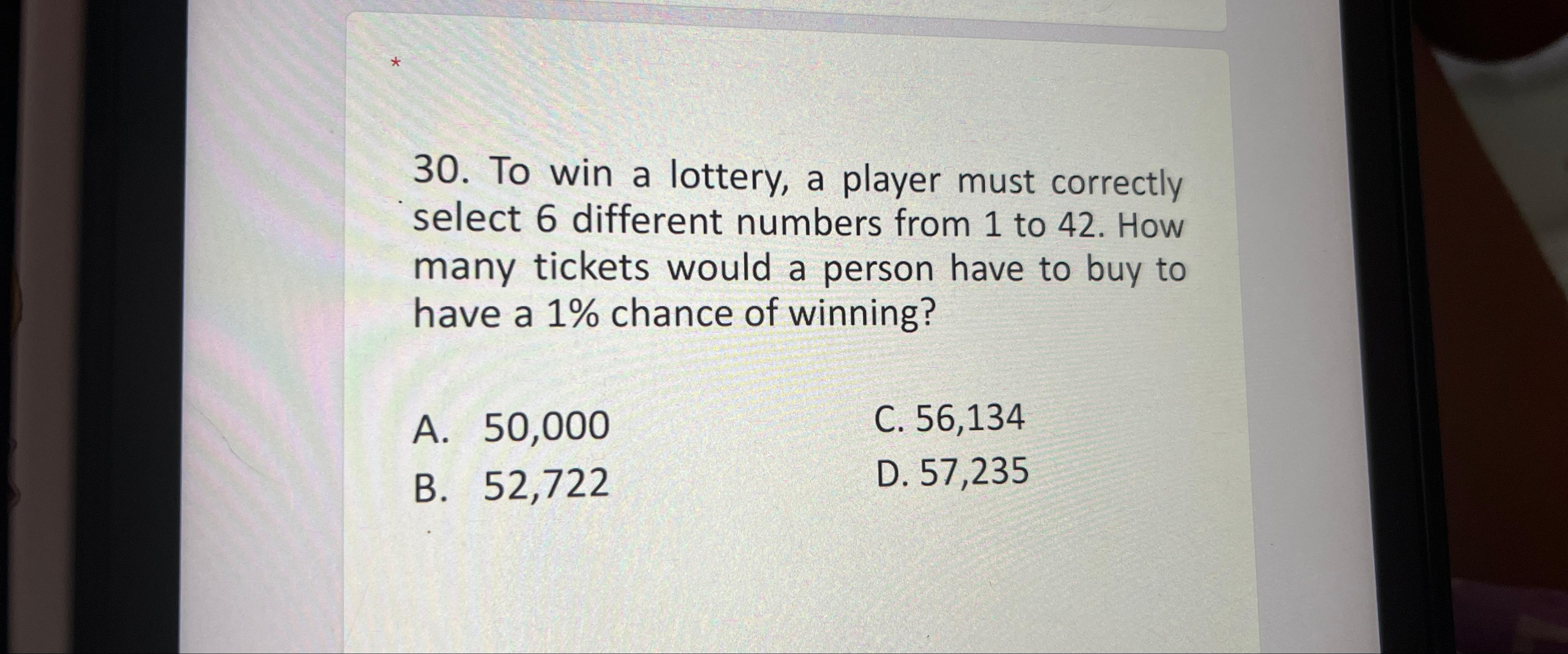 Solved To win a lottery, a player must correctly select 6 | Chegg.com
