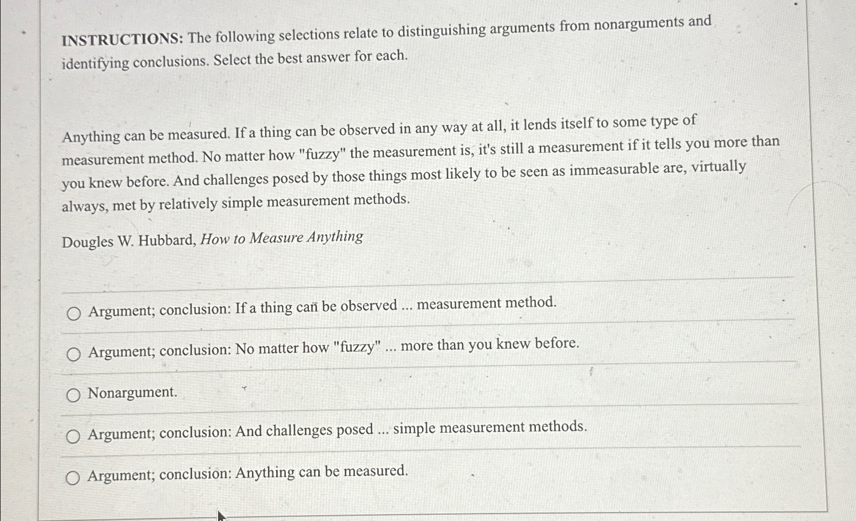 Solved INSTRUCTIONS: The following selections relate to | Chegg.com