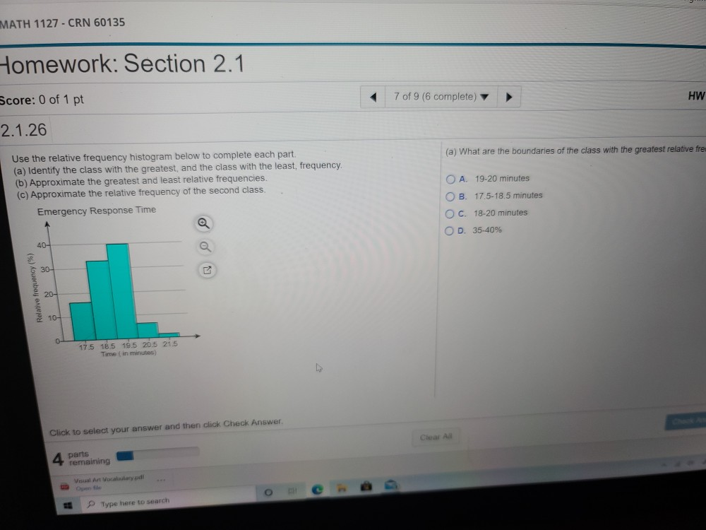 MATH 1127 - CRN 60135 Homework: Section 2.1 Score: 0 | Chegg.com