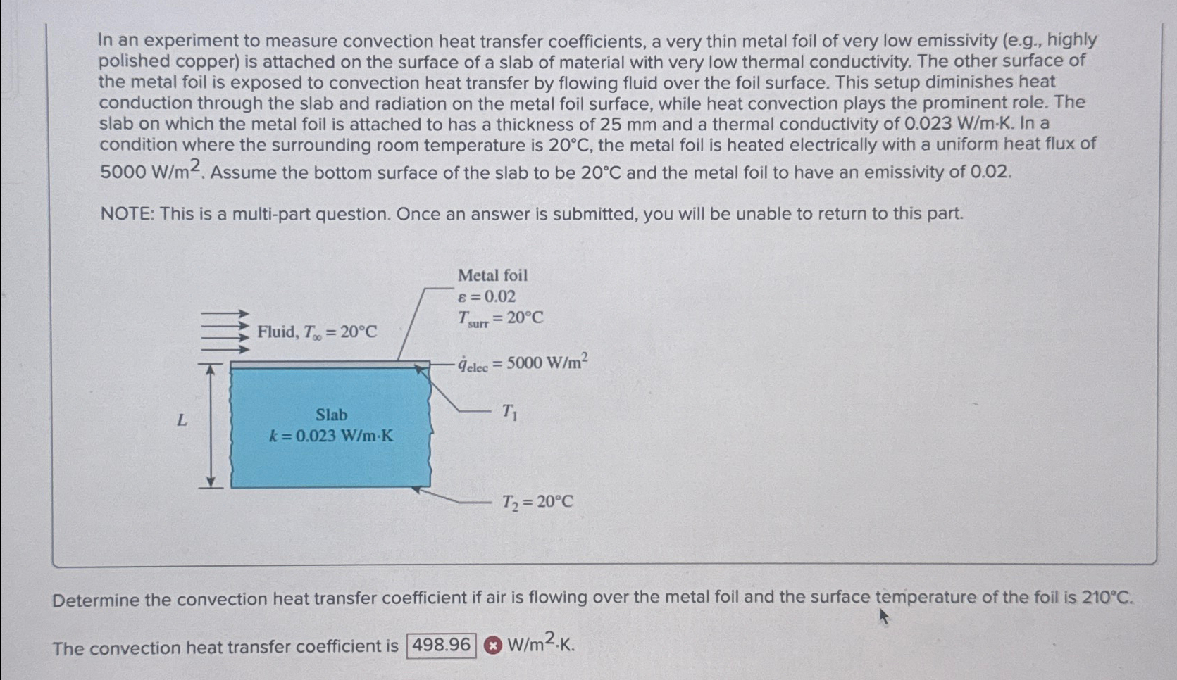 Solved In an experiment to measure convection heat transfer | Chegg.com