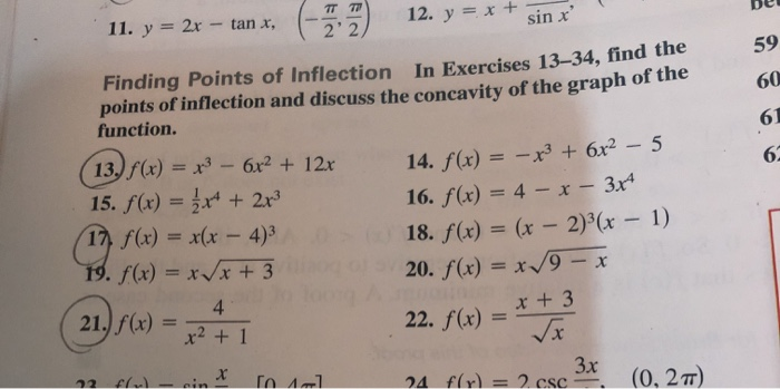 Solved be 12. y = x + sin x 11. y = 2x - tan x, Finding | Chegg.com