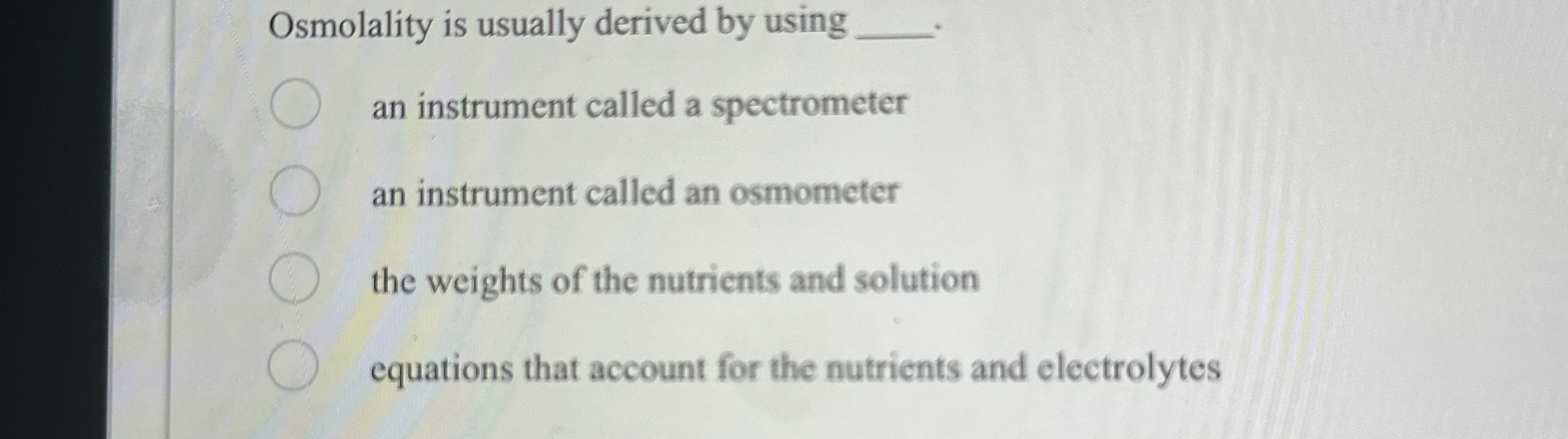 Solved Osmolality is usually derived by using q,an | Chegg.com