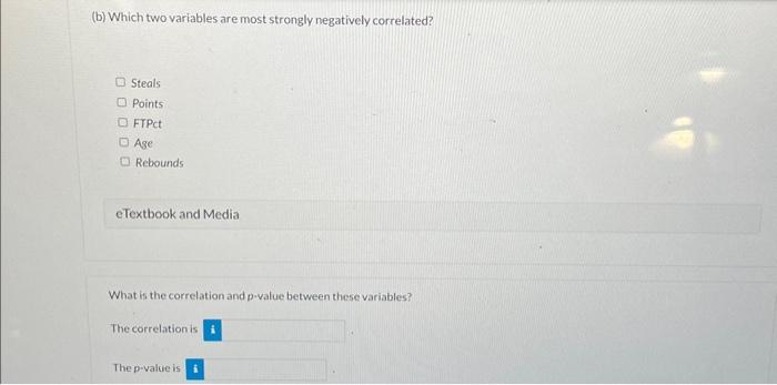 Solved NBA Players: Correlation Matrix The dataset | Chegg.com