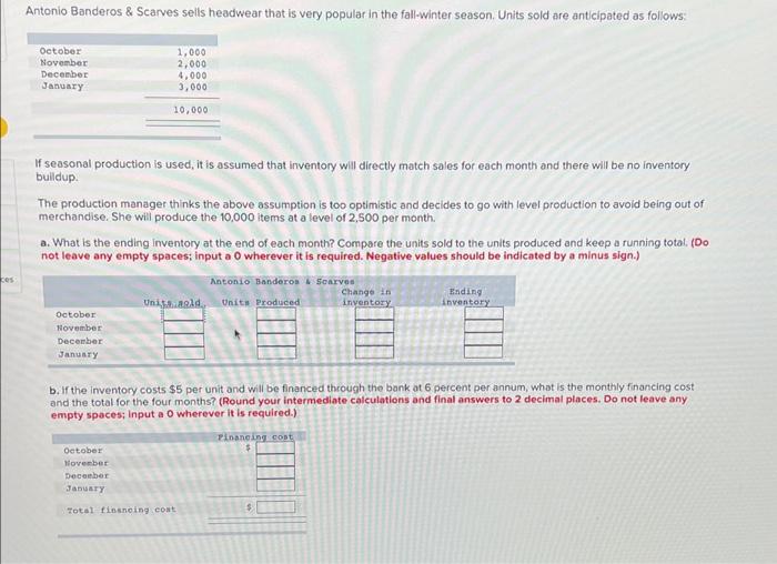 Solved If seasonal production is used, it is assumed that | Chegg.com