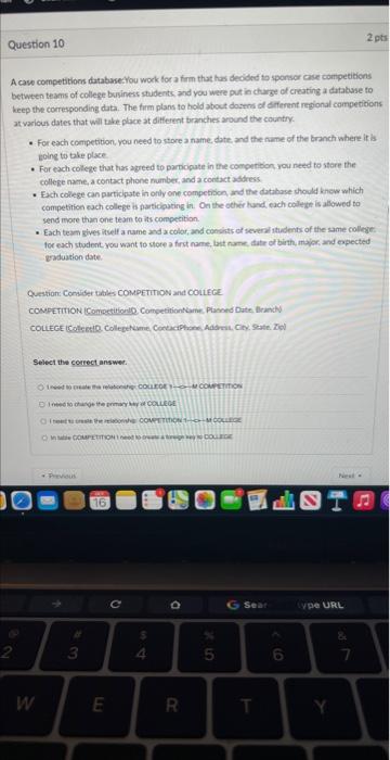 Solved A case competitions database:fou work for a firm that | Chegg.com