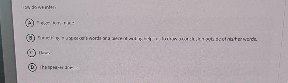 Solved How do we infer?Suggestions madeSomething in a | Chegg.com
