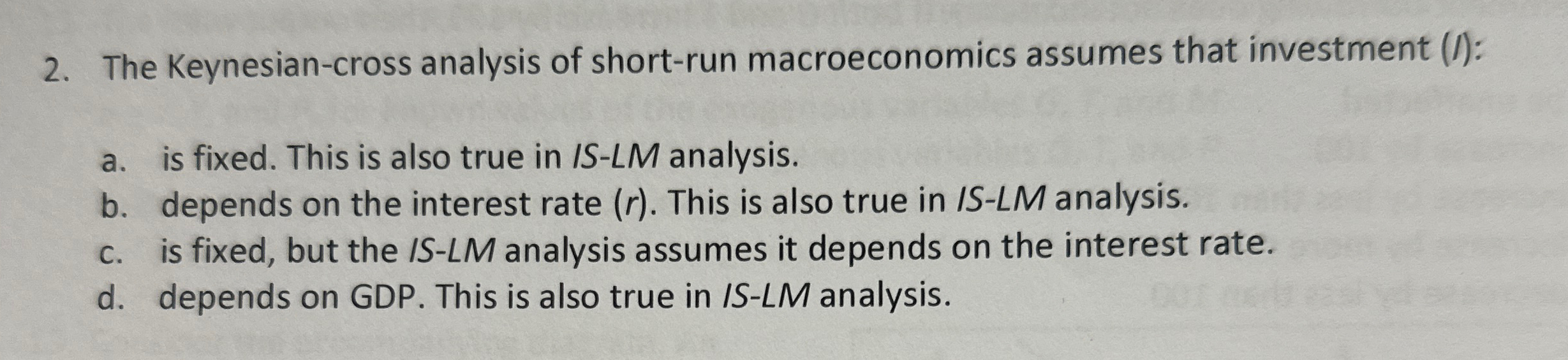 Solved The Keynesian-cross analysis of short-run | Chegg.com