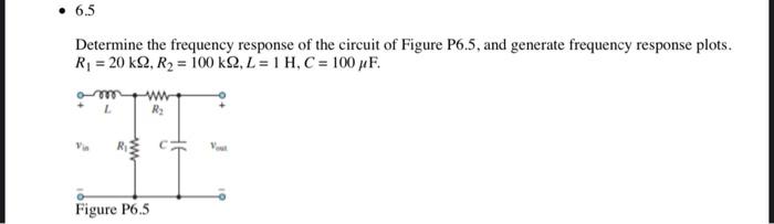 Determine the frequency response of the circuit of | Chegg.com