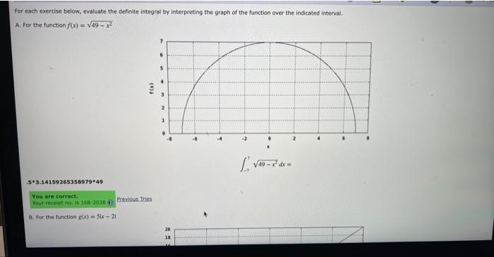 Solved For each exercise below, evaluate the definite | Chegg.com