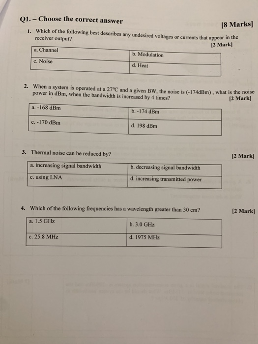 Solved Q1.- Choose the correct answer [8 Marks] 1. Which of | Chegg.com