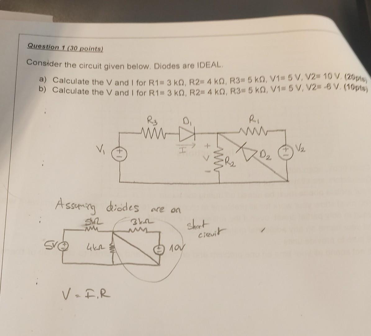 Solved Consider the circuit given below. Diodes are IDEAL. | Chegg.com
