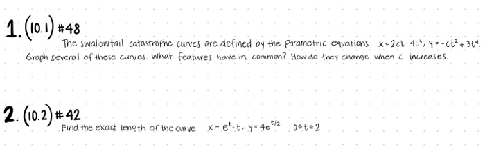 Solved 1. (10.1) +48 The swallowtail catastrophe curves are | Chegg.com