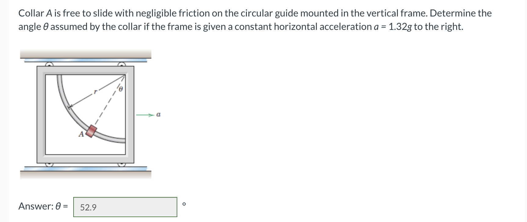 Solved Collar A ﻿is free to slide with negligible friction | Chegg.com